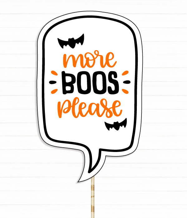 Фотобутафорія на Хелловін - табличка "MORE BOOS PLEASE" (B5021 ...